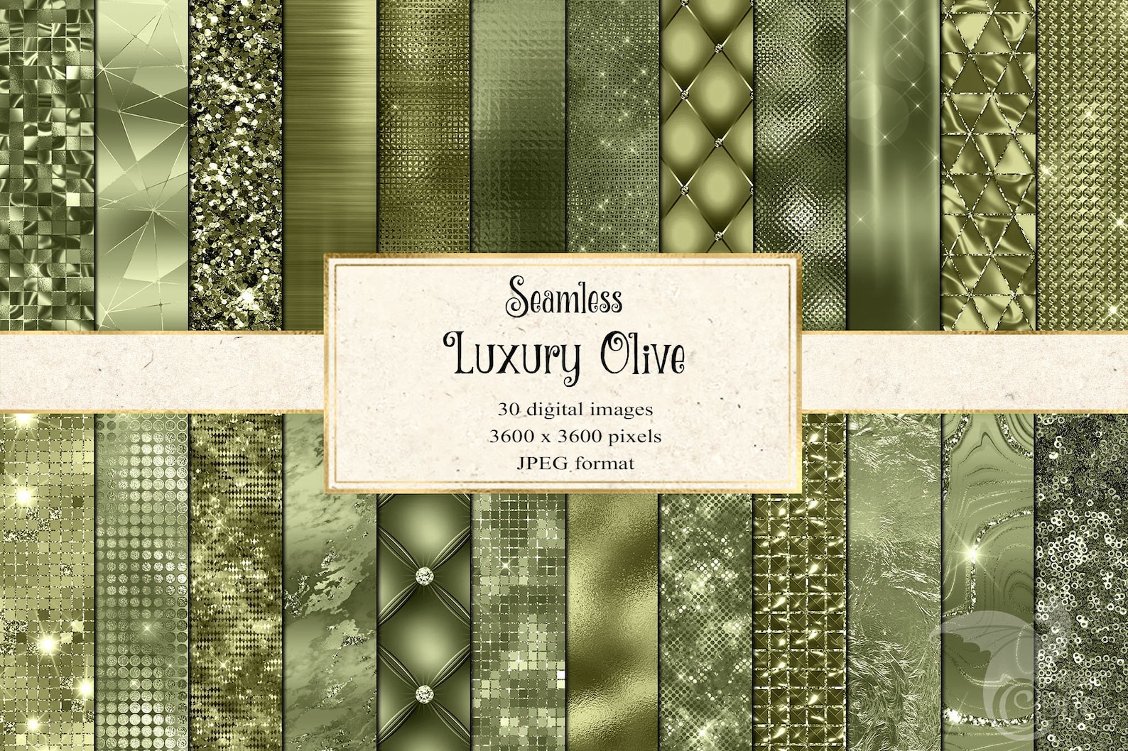 Luxury Olive Digital Paper Seamless Metallic Green Textures - Etsy