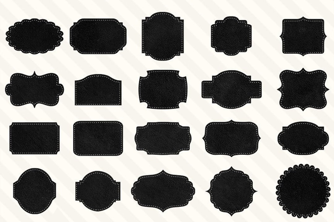 Chalkboard Frames Clip Art Set, Chalk Texture (PNG, Vector, SVG, EPS ...