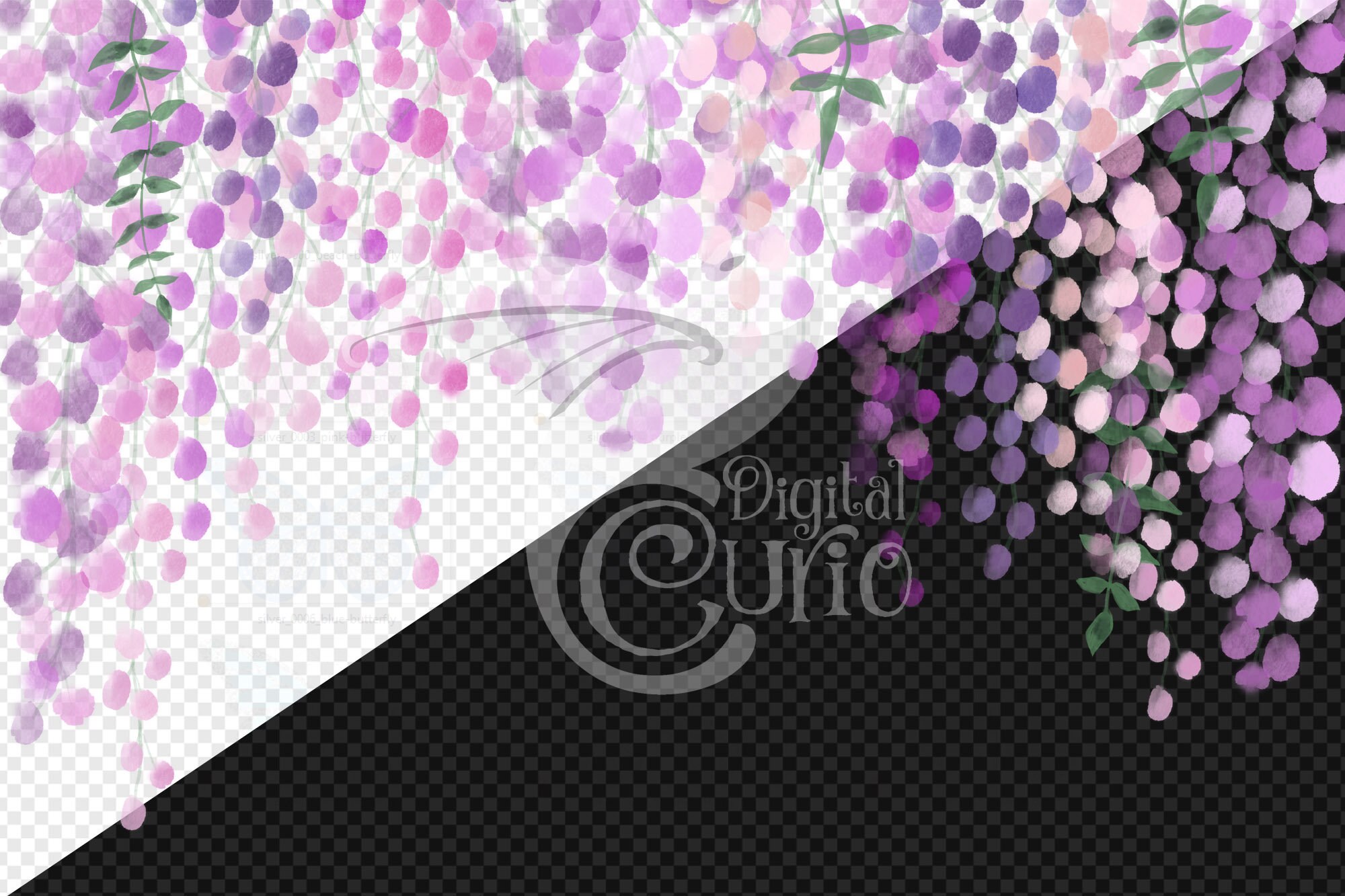 Watercolor Wisteria Clipart Digital Clip Art Graphics of - Etsy