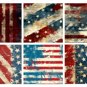 Grunge Patriotic Digital Paper, Seamless American Flag Texture (digital ...