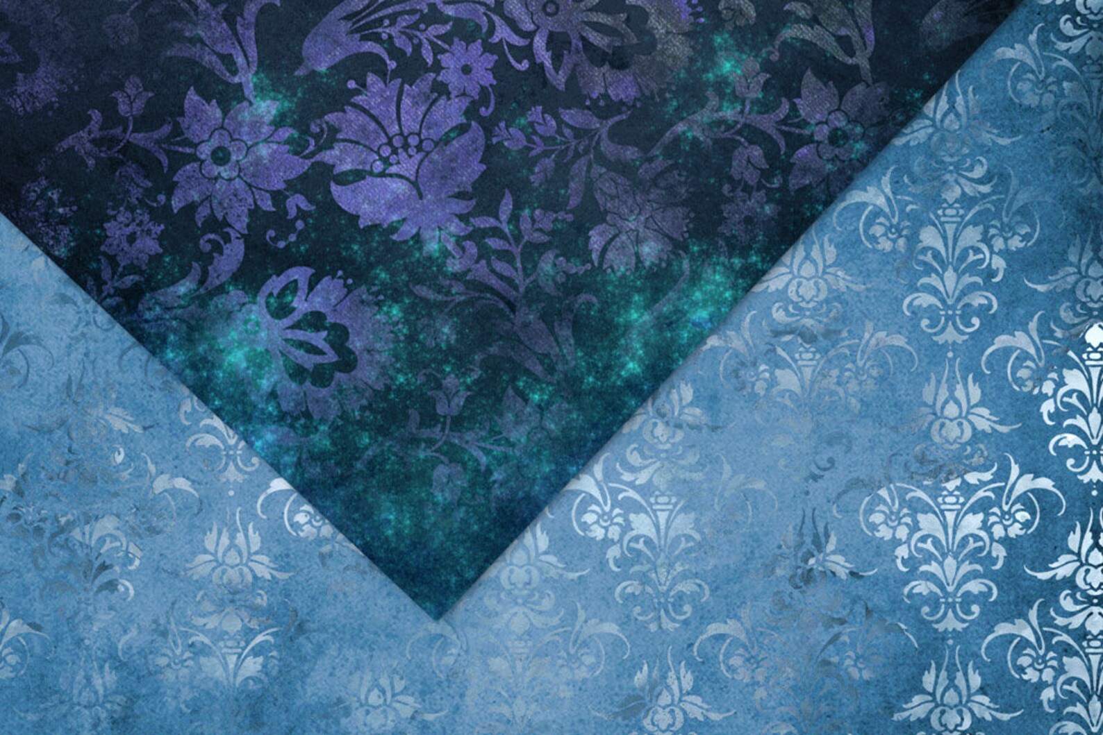 Blue Distressed Damask Digital Paper Rustic Vintage Textured - Etsy