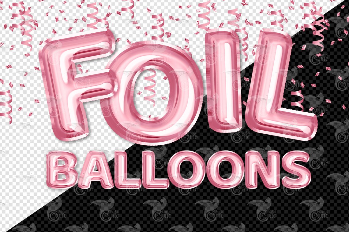 Pink Foil Balloon Alphabet Clip Art – Party Graphics (digital Download ...