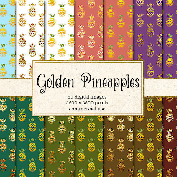 Gold Pineapple - Etsy