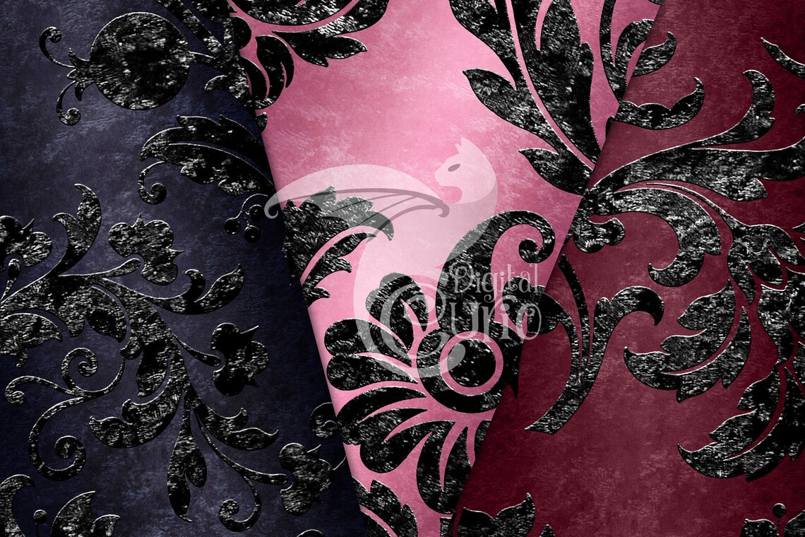 Embossed Black Velvet Digital Paper - Seamless Antique Backgrounds ...
