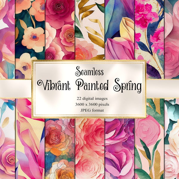 Floral Watercolor Digital Paper - Etsy