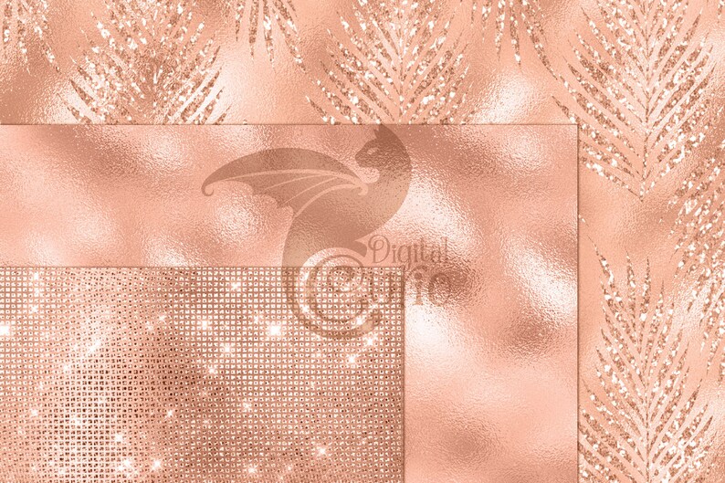 Peach Shimmer Digital Paper – Metallic Glitter Textures (digital ...