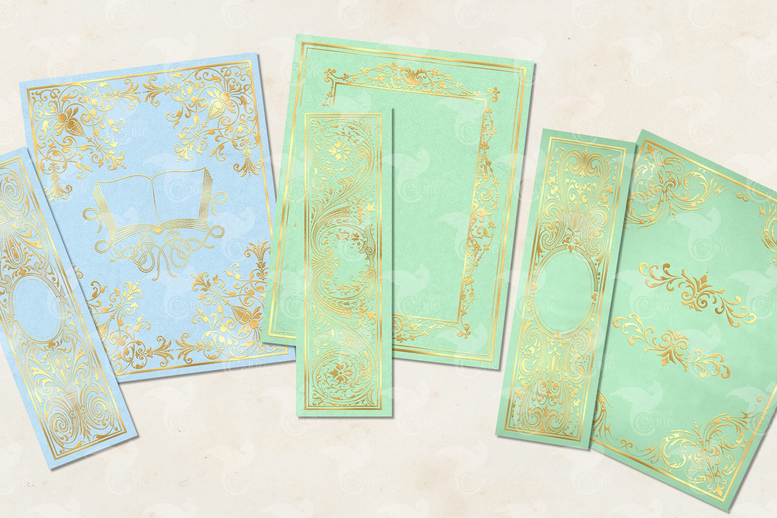 Pastel Book Covers Printable Decorative Gilded Book Covers - Etsy