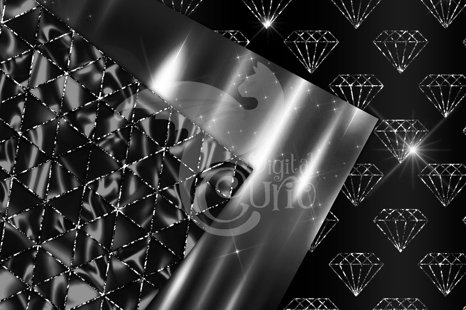 Luxury Black Digital Paper, Glitter Sequin Textures (digital Download ...