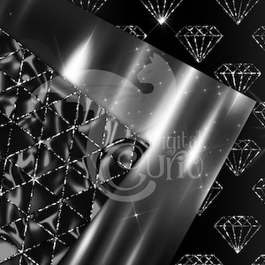 Luxury Black Digital Paper, Glitter Sequin Textures (digital Download ...
