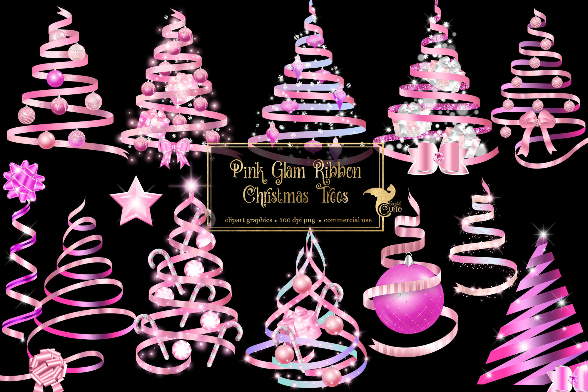 Christmas Clip Art Pink Ribbon