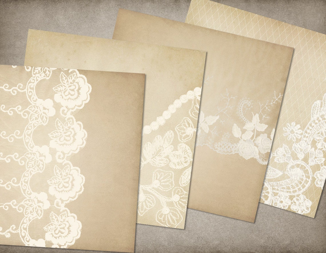 Vintage Ivory Lace Digital Paper Shabby Digital Paper White - Etsy
