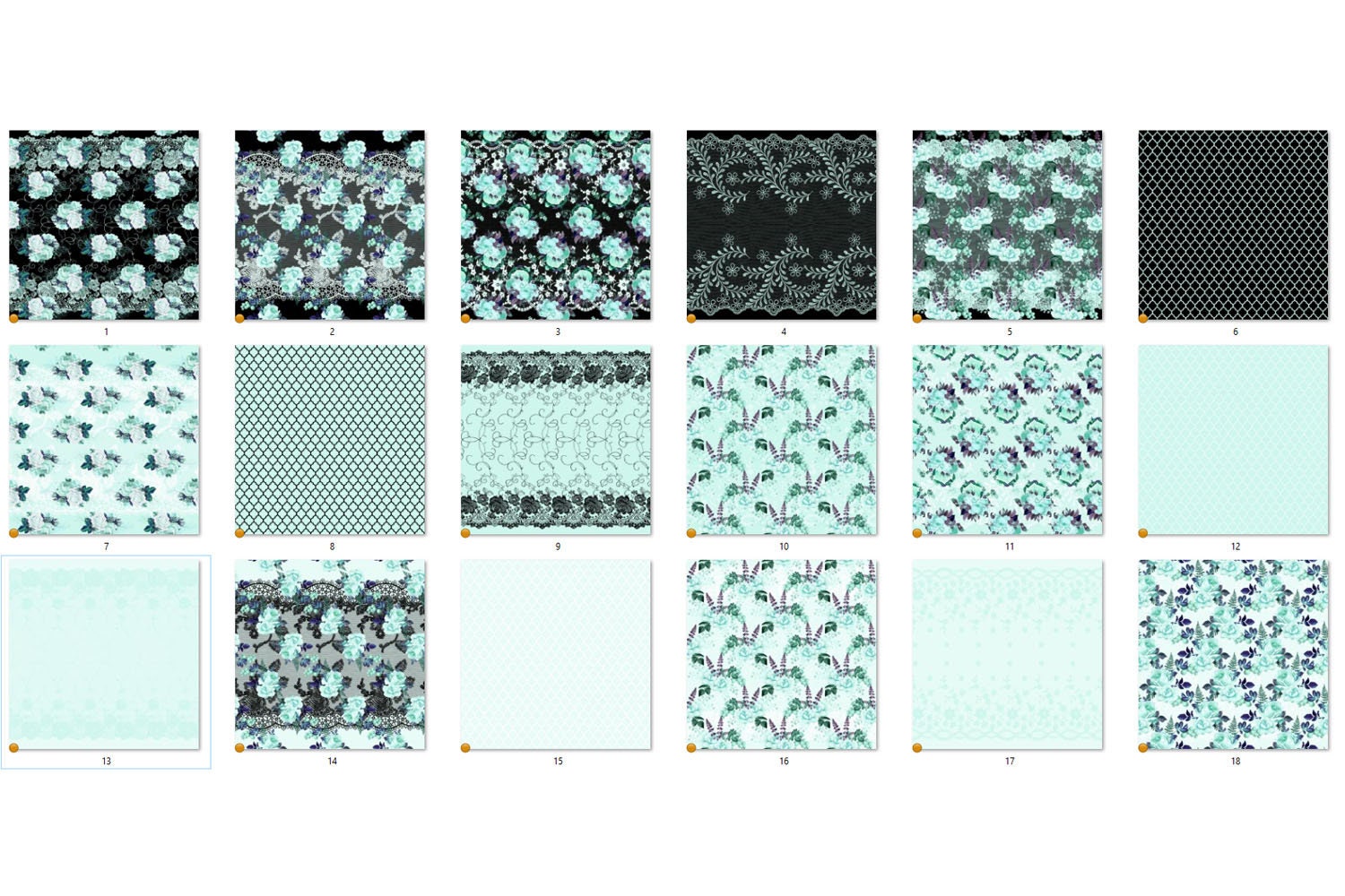 Aqua Floral Lace Digital Paper Seamless Floral Patterns - Etsy