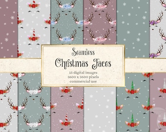 Farmhouse Christmas Paper Set / Digital Scrapbook Paper / - Etsy