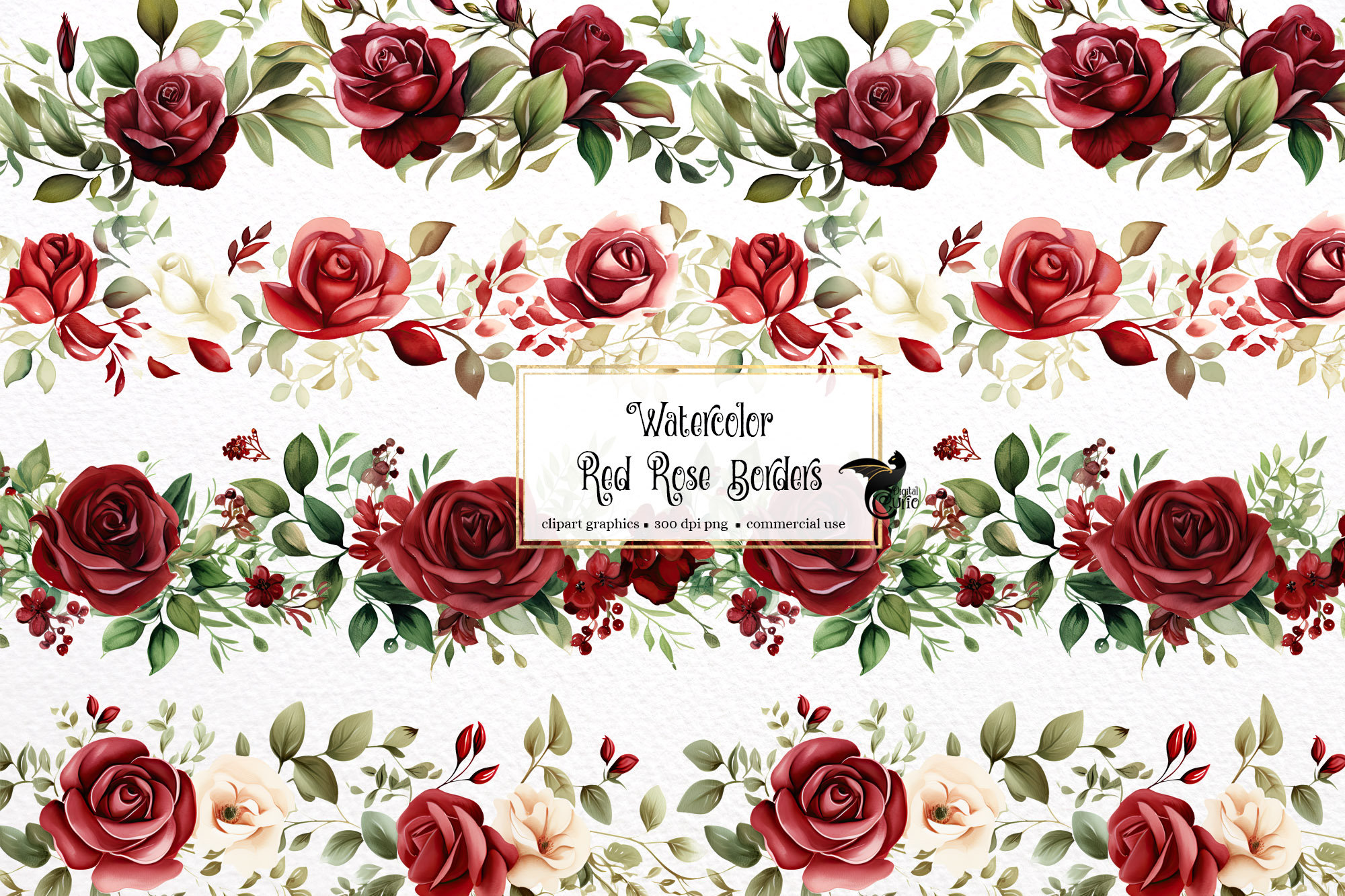 Red Roses Border Clip Art