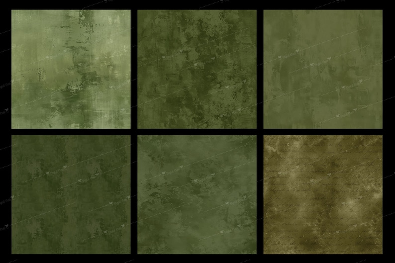 Olive Green Distressed Textures, Grunge Digital Paper (digital Download ...