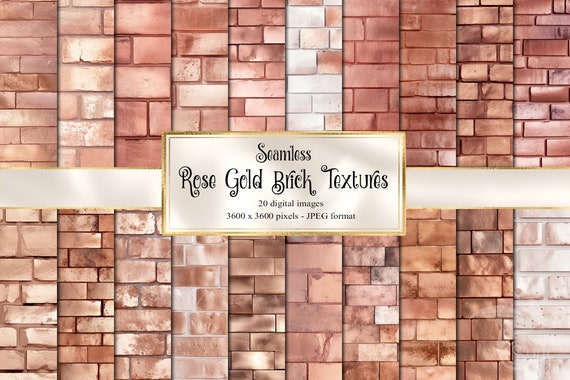 Rose Gold Brick Textures Digital Paper Seamless Rustic Brick Wall Digital Paper Printable Scrapbook Paper Wood Planks Backgrounds Etsy Canada