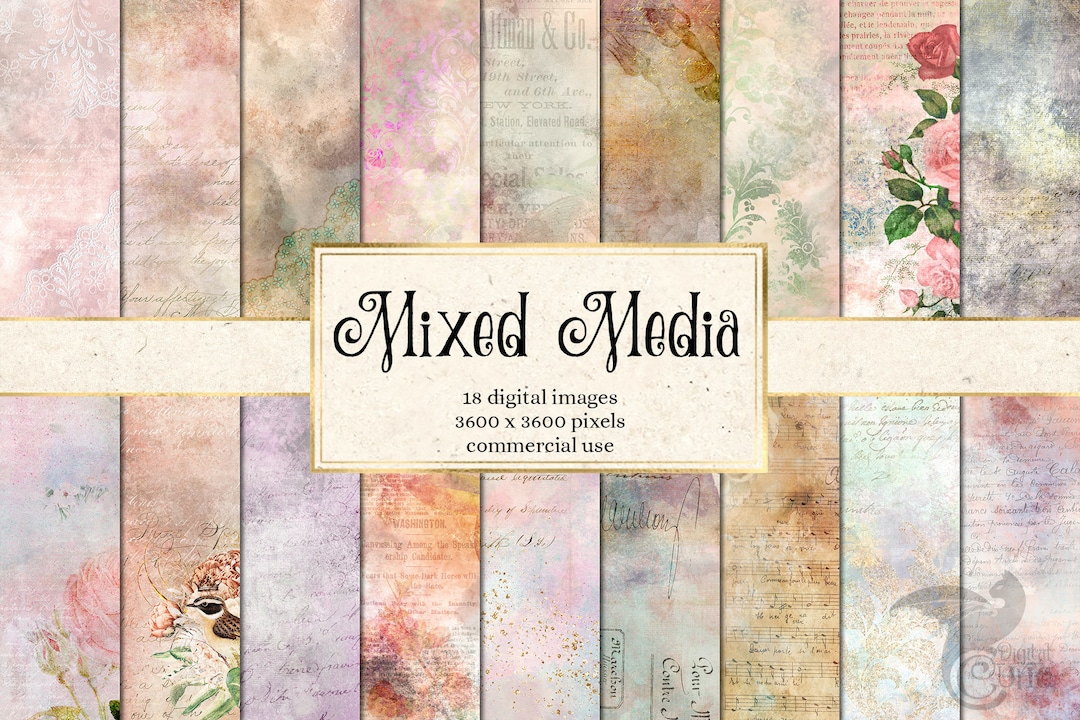 Rustic Floral Paper Textures, Printable Scrapbook Paper (digital ...