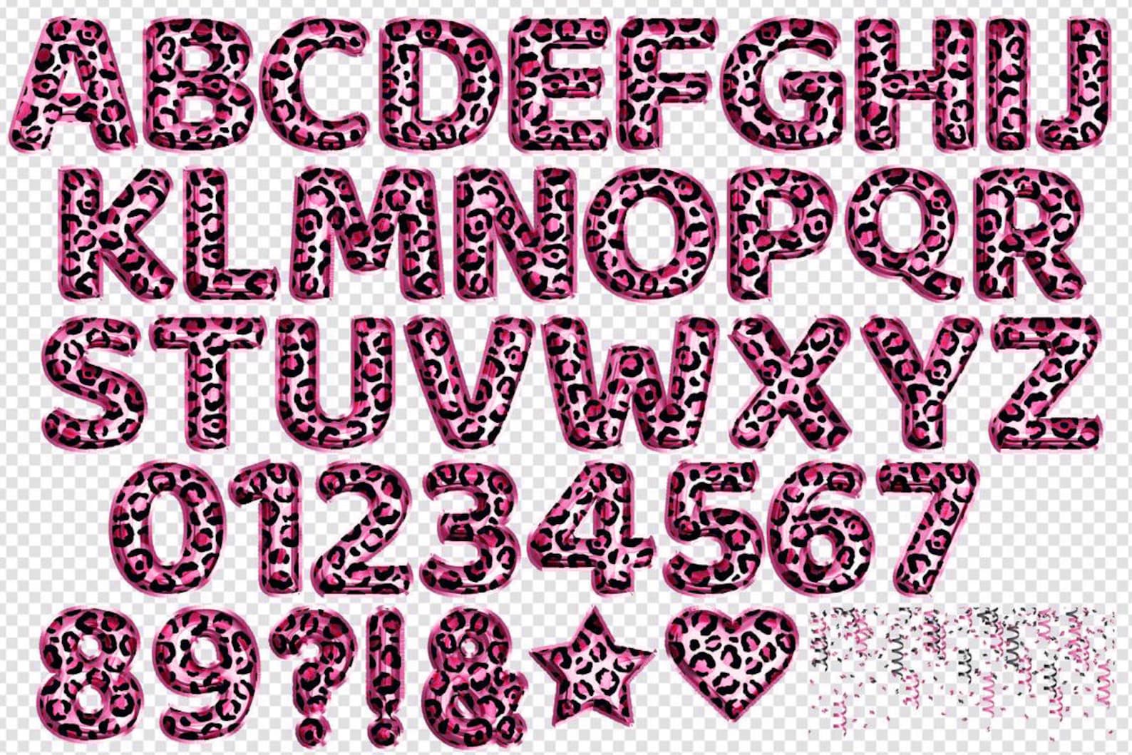 Pink Leopard Foil Balloon Alphabet Clip Art (PNG Digital Download) - Etsy