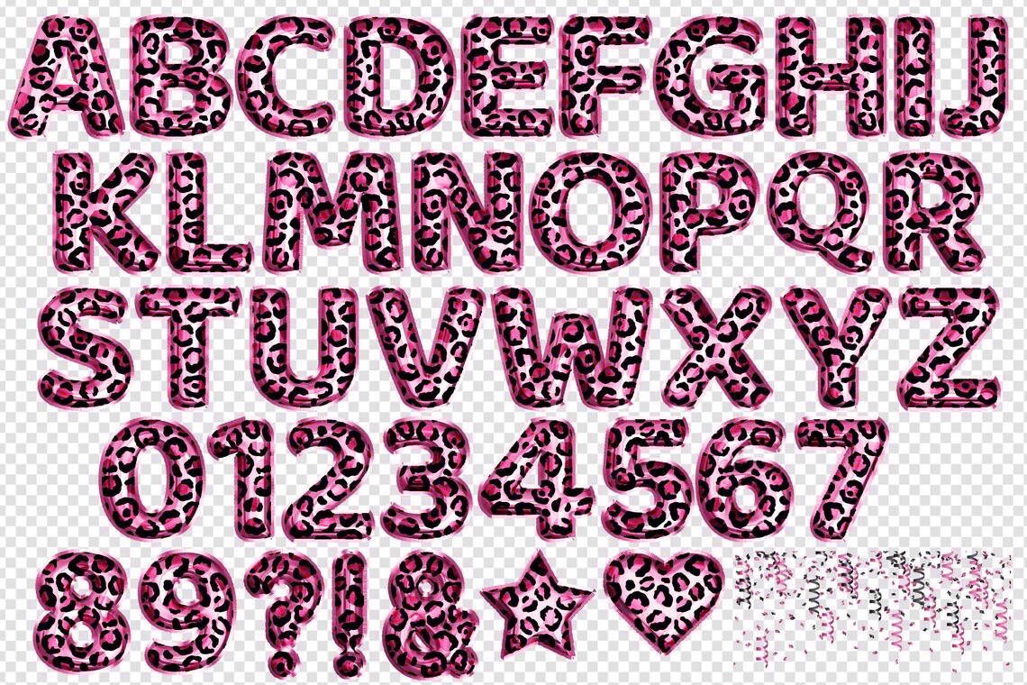 Pink Leopard Foil Balloon Alphabet Clip Art (PNG Digital Download) - Etsy