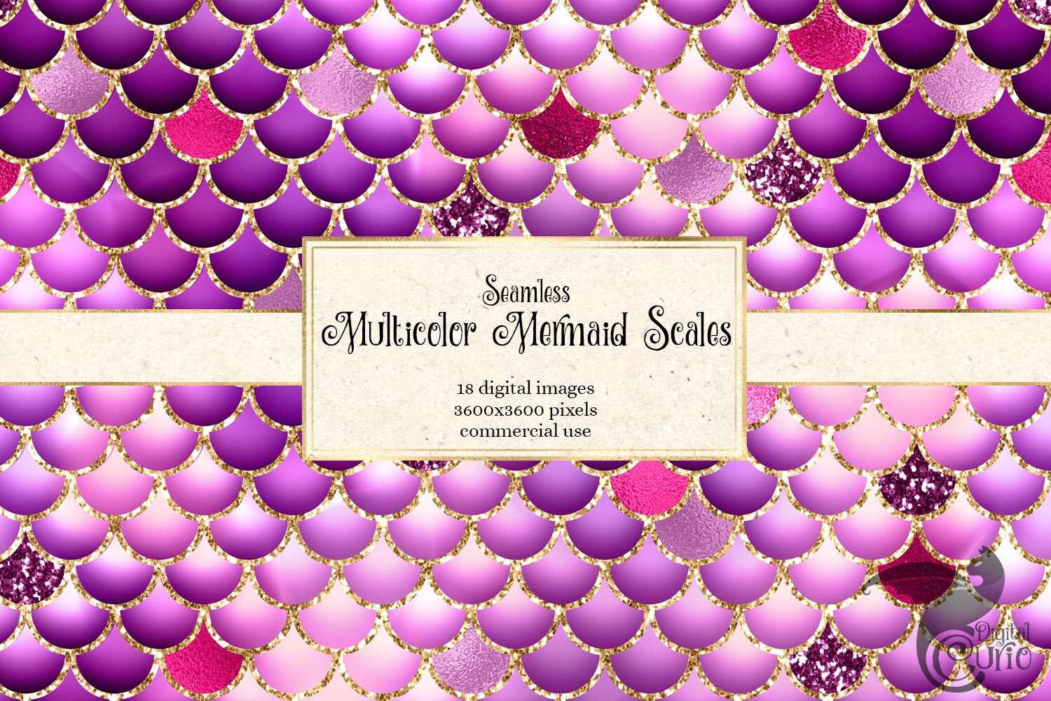 Multicolor Mermaid Scales Digital Paper Seamless Mermaid Tail | Etsy