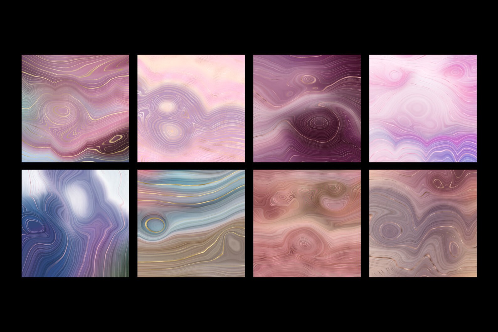 Rose Earth Strata Textures Digital Papers With Rose Gold - Etsy