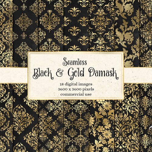 Red and Gold Damask Digital Paper Seamless Damask Patterns - Etsy