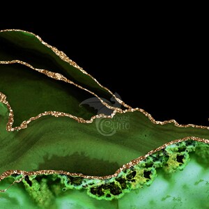 Green and Gold Agate Watercolor Textures, Printable Geode Digital ...
