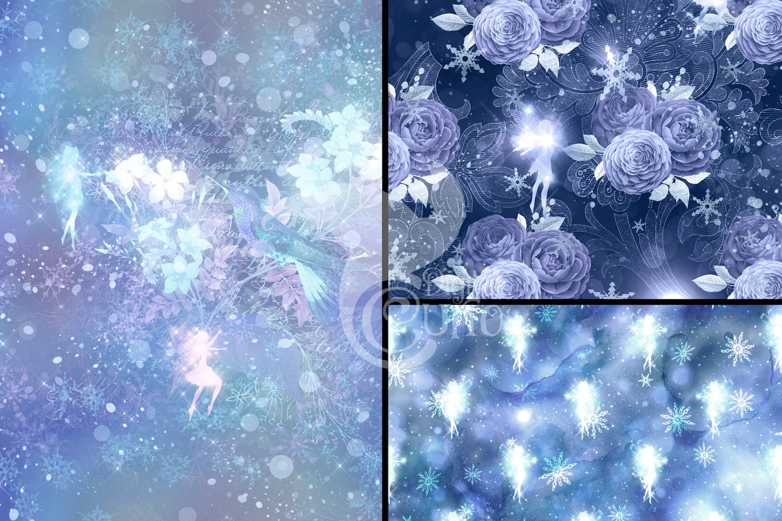 Winter Fae Digital Paper Seamless Magic Fantasy Backgrounds - Etsy