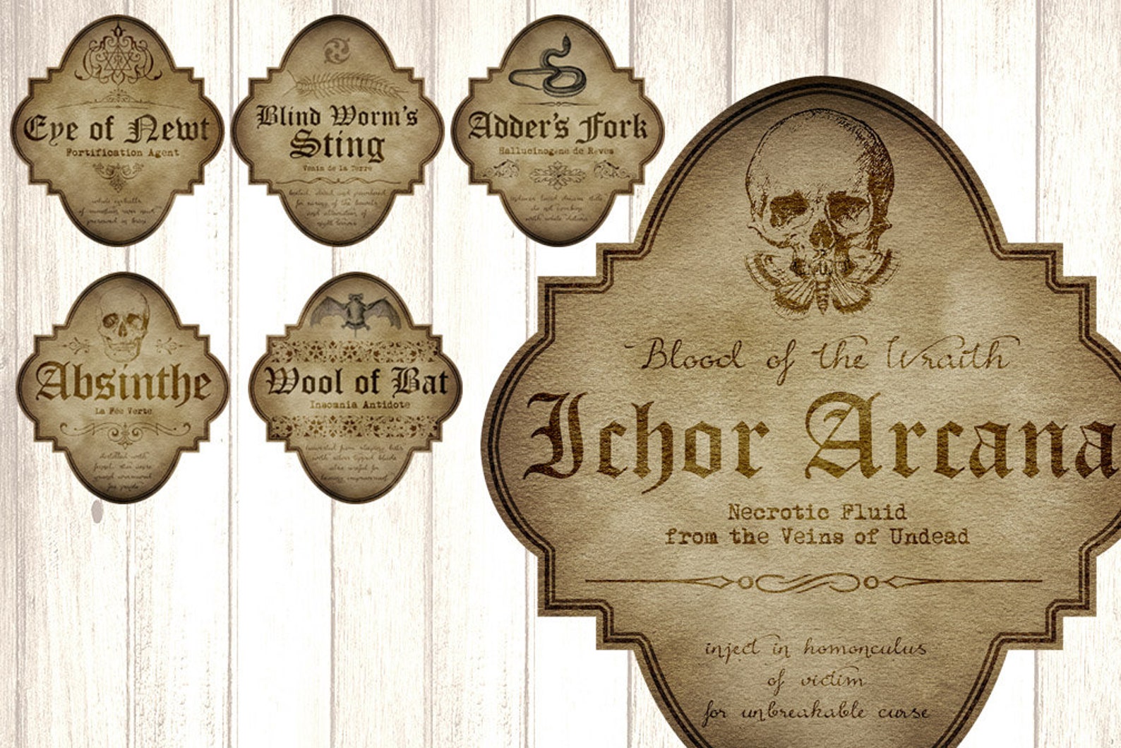 Witch Apothecary Labels, Magick Potion Ingredient Labels, Halloween ...