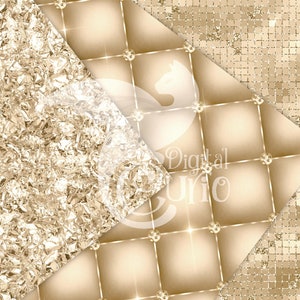 Luxury Champagne Digital Paper 2, Seamless Champagne Metallic Textures ...