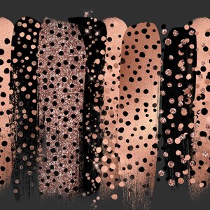Rose Gold Cheetah Brush Strokes Clipart, With Rose Gold Glitter and ...