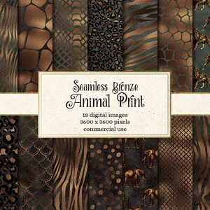 Bronze Animal Skins Digital Paper - Seamless African Animal Print ...