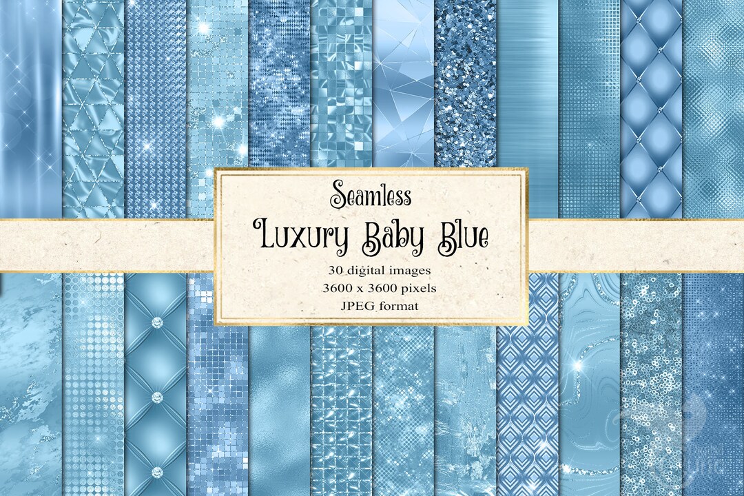 Luxury Baby Blue Digital Paper, Seamless Blue Scrapbook Paper, Pastel ...