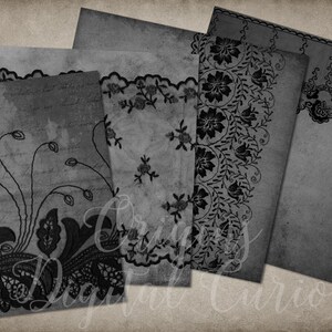 Black Lace Digital Paper, Lace Backgrounds, Victorian Gothic Grunge ...