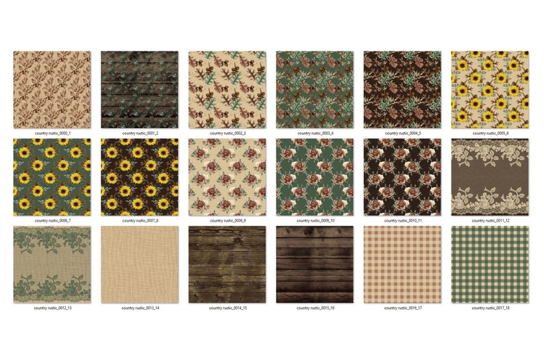 Country Rustic Digital Paper Seamless Fall Patterns - Etsy