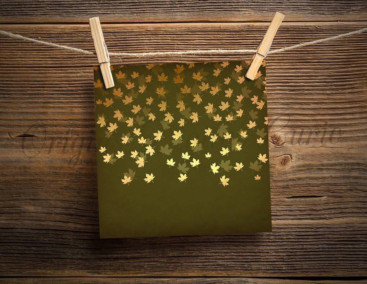 Gold Autumn Leaves Digital Paper Golden Leaf Confetti Paper | Etsy