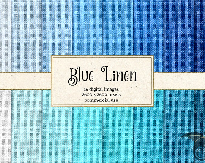 Blue Linen Digital Paper Blue and Teal Linen Burlap Textures - Etsy