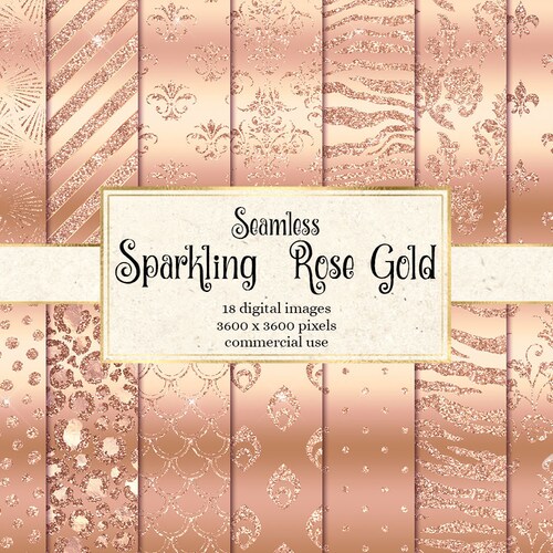 Rose Gold Dripping Glitter Digital Paper Glitter Backgrounds | Etsy