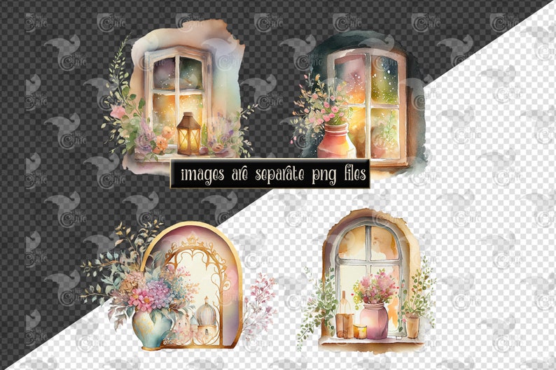 Watercolor Cottagecore Windows Set 2 Clipart Rustic Shabby - Etsy