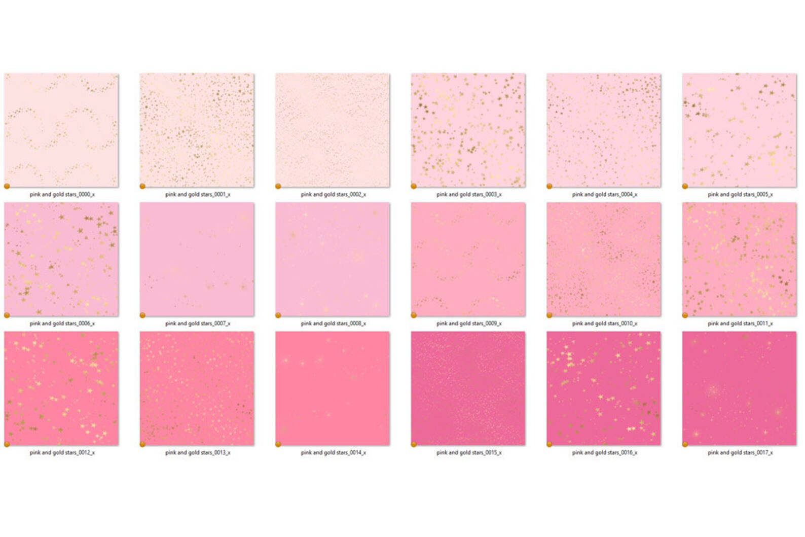 Pink and Gold Stars Digital Paper, Seamless Patterns (digital Download ...