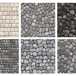 Cobblestone Textures Digital Paper, Seamless Stone Backgrounds (digital ...