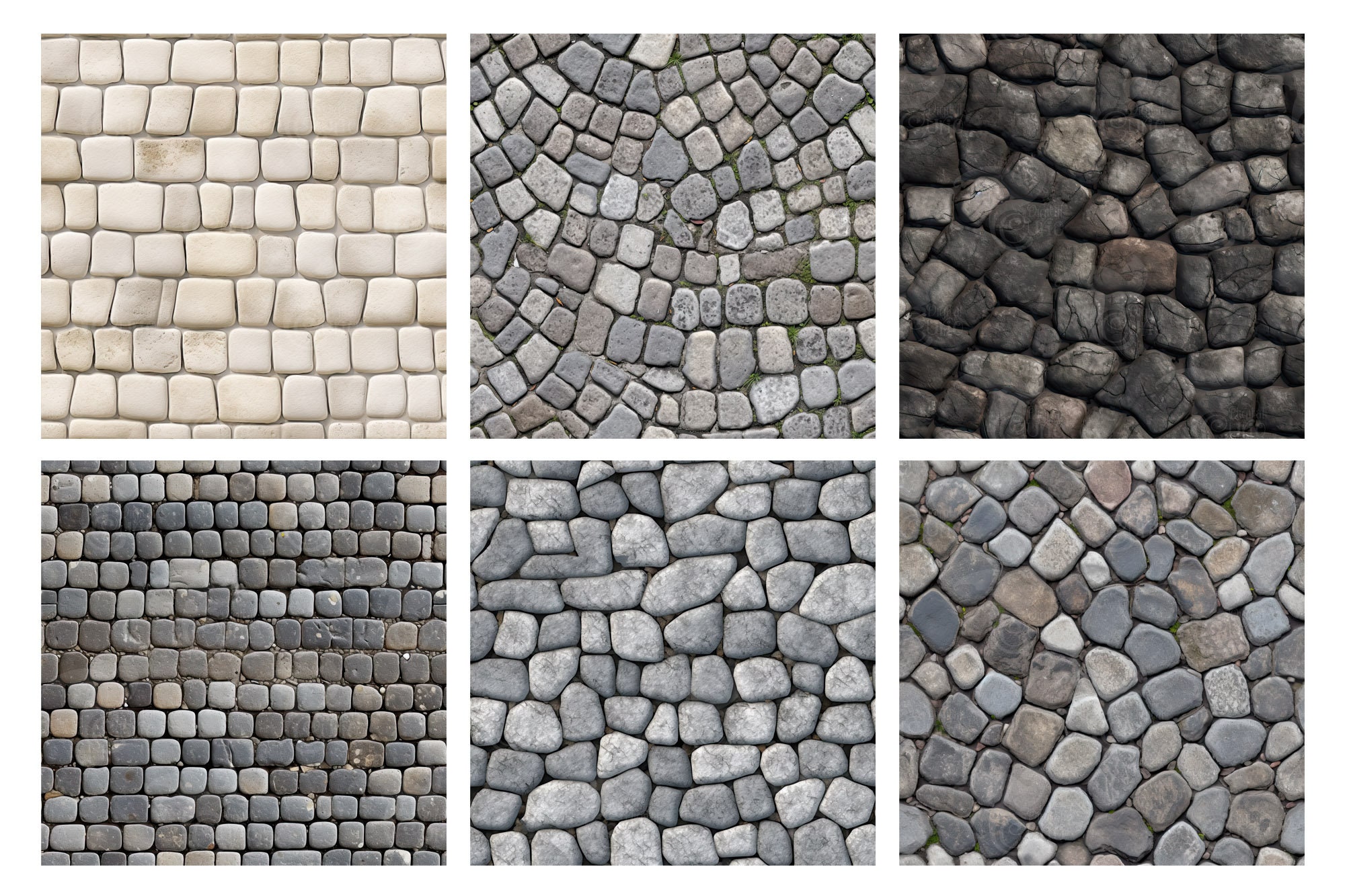 Cobblestone Textures Digital Paper, Seamless Stone Backgrounds (digital ...