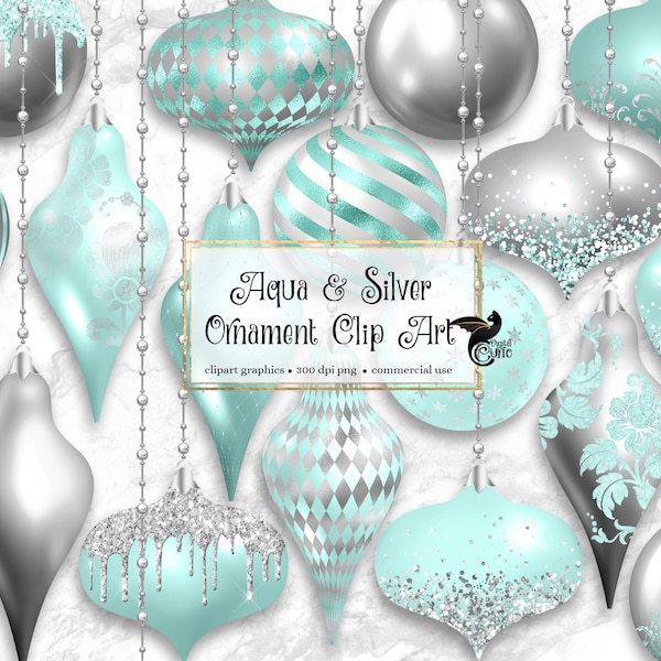 Aqua Ornaments - Etsy