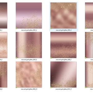 Rose and Gold Glitter Digital Paper, Glitter Backgrounds on Ombre ...