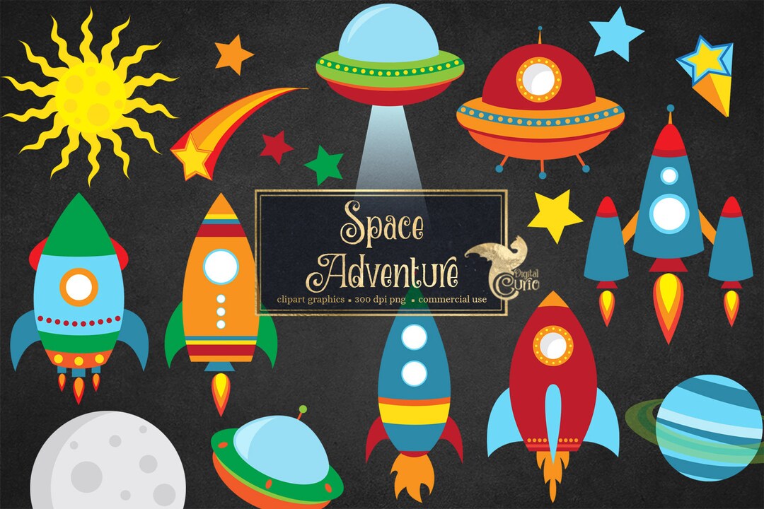 Space Adventure Clipart, Outer Space Clip Art Graphics and Rocket ...