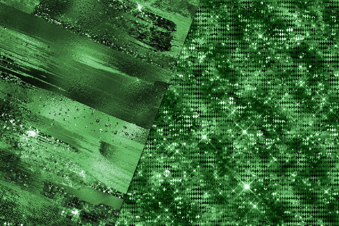 St Patrick's Day Glitter Digital Paper Green and Gold | Etsy Canada