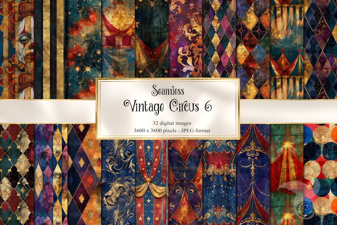 Vintage Circus Digital Paper, Grunge Textures (digital Download) - Etsy