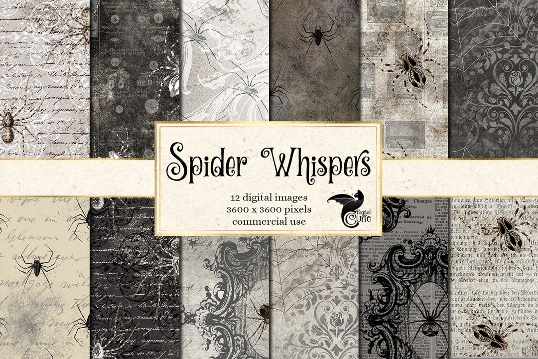 Spider Grunge Digital Paper, Halloween Scrapbook (instant Download) - Etsy