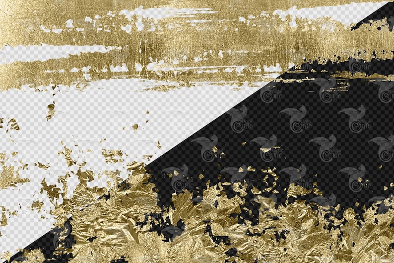 Gold Flake Borders Clip Art Faux Gold Foil Digital Border - Etsy