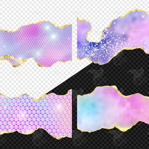 Rainbow Glam Edges Clipart - Seamless Glitter and Foil Metallic Luxury ...